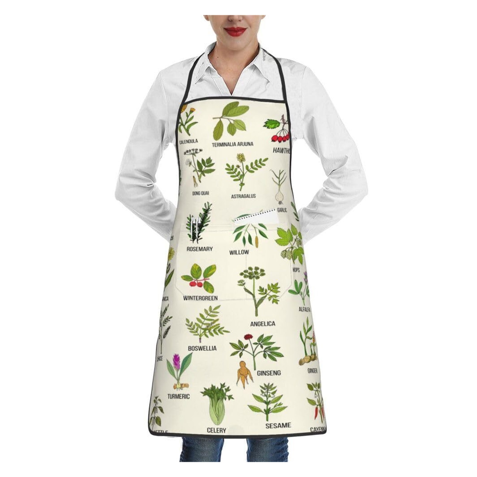 Oshsehun Boho Floral Kitchen Apron for Women With Pockets, Colorful ...