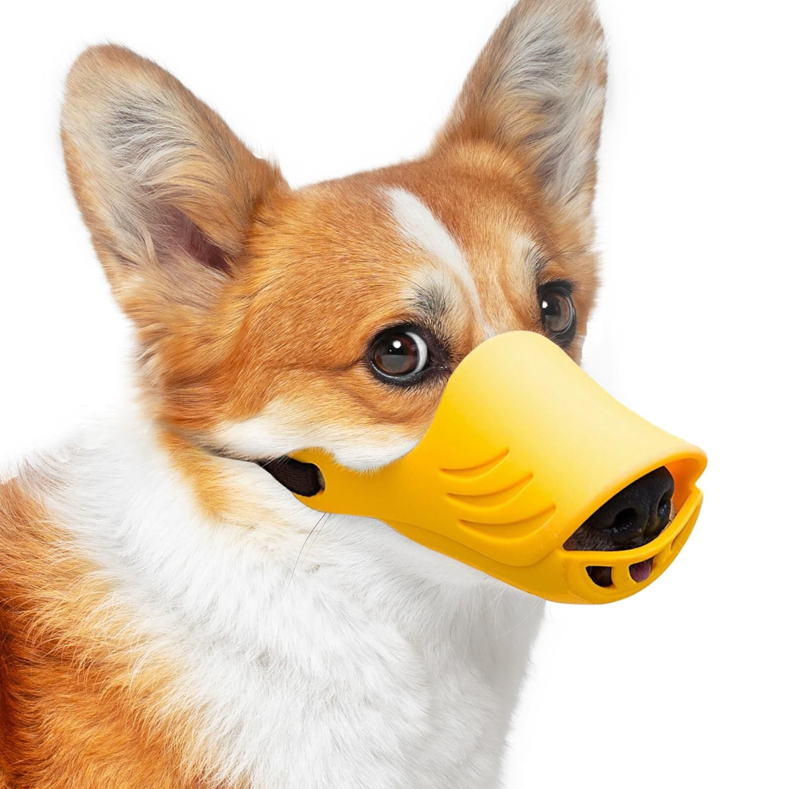 Oshsehun Dog Muzzle, Soft Duck Silicone Mouth Cover with Adjustable ...