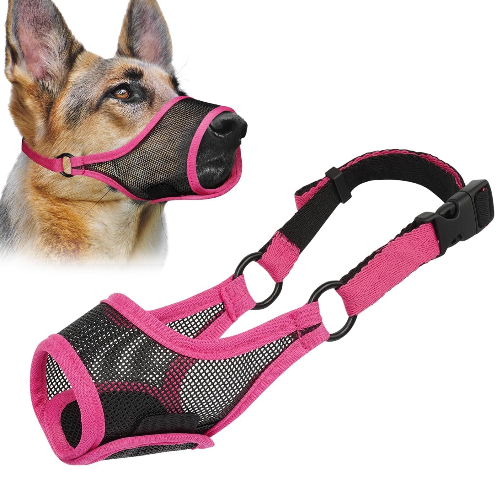 Oshsehun Mesh Muzzle for Large Medium Small Dogs, Soft Mouth Guard for ...