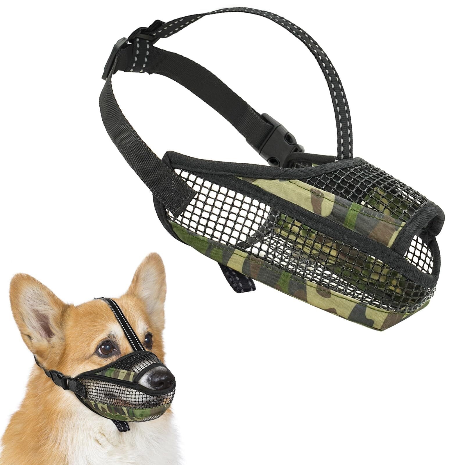 Oshsehun Soft Mesh Dog Muzzle with Reflective Strap - Lightweight ...