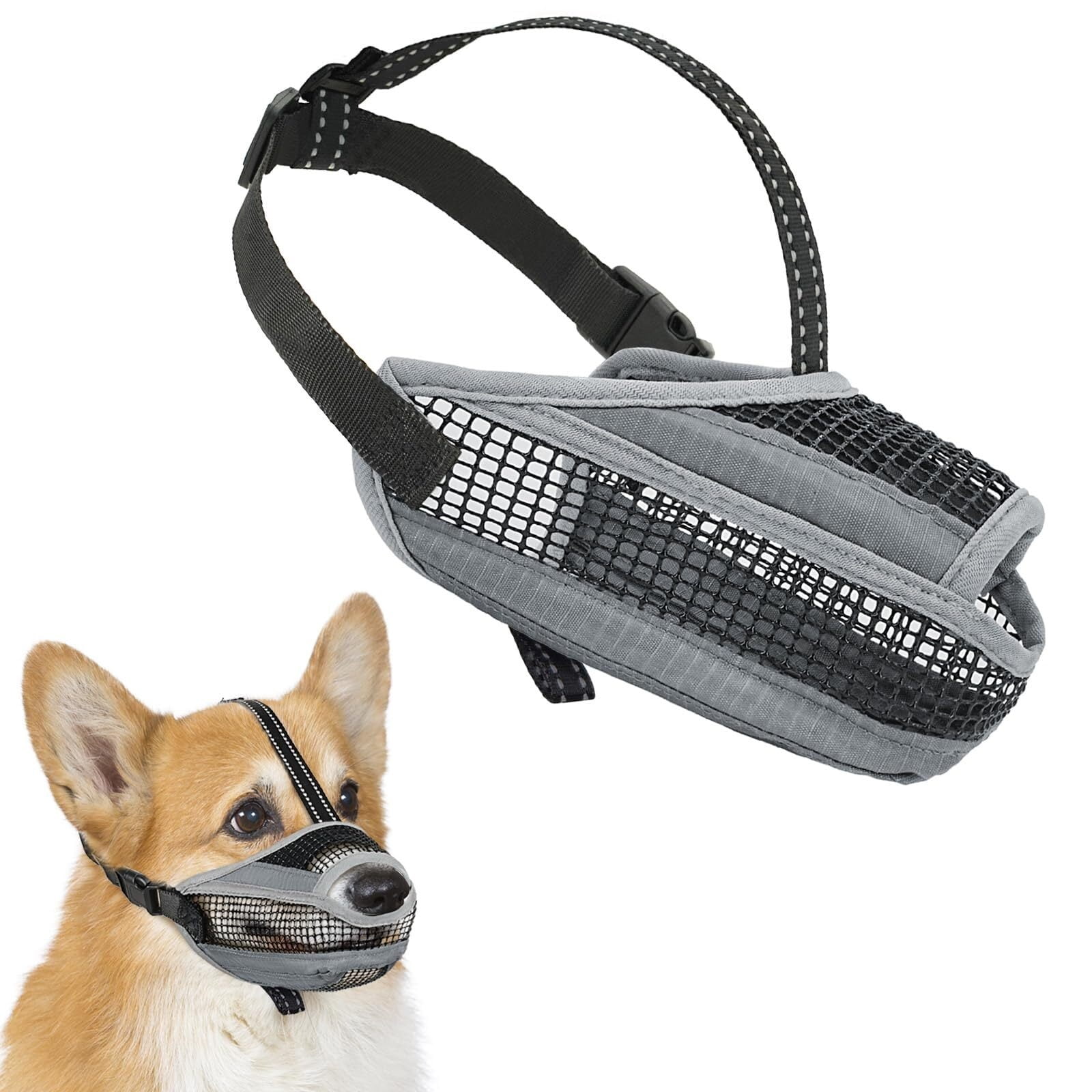 Oshsehun Soft Mesh Dog Muzzle with Reflective Strap - Lightweight ...