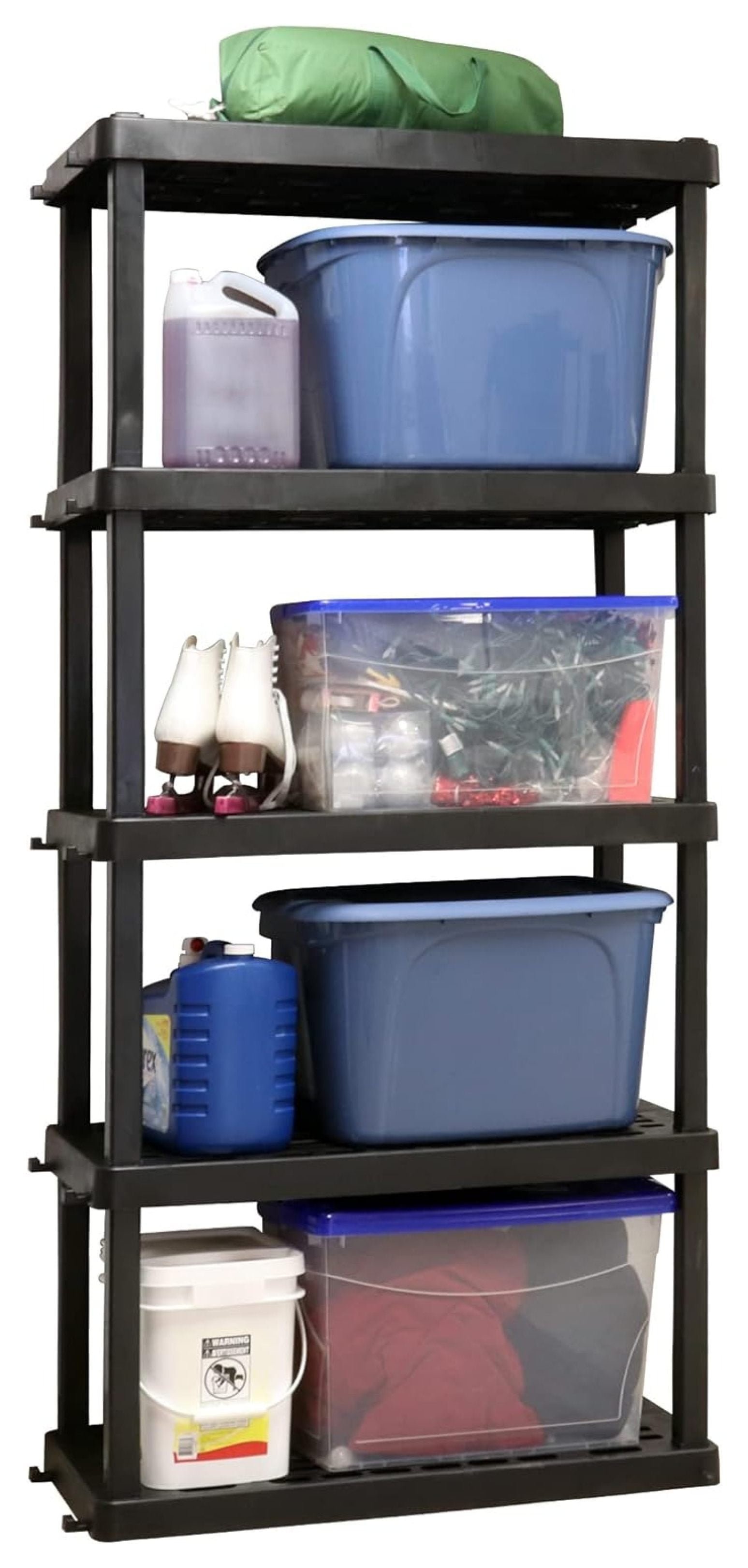 Oskar 5 Tier Plastic Shelf, Garage Shelving Unit, Rack and Storage ...