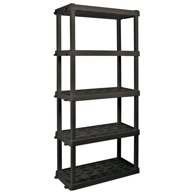 Oskar 5 Tier Plastic Shelf, Garage Shelving Unit, Rack and Storage ...