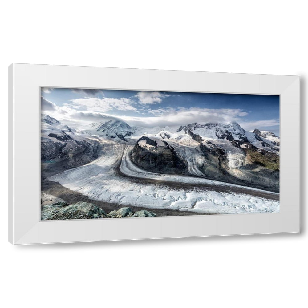 Oskar Baglietto 4x14 White Modern Wood Framed Wall Art Titled ...