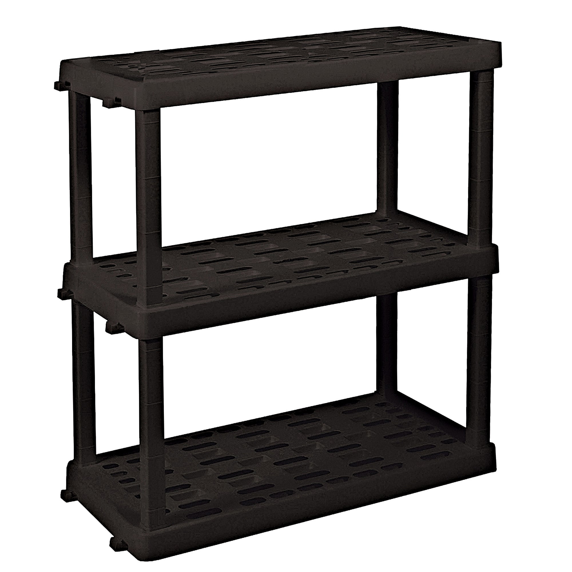 Oskar Plastic Storage Shelves Garage Shelving Unit 3-Tier 37.8"H x 36"W ...