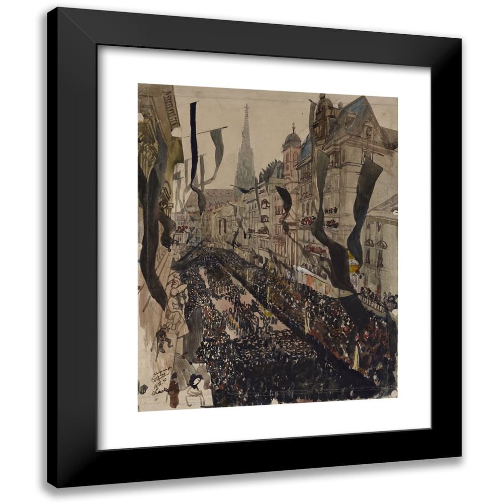 Oskar Laske 12x14 Black Modern Framed Museum Art Print Titled - Funeral ...
