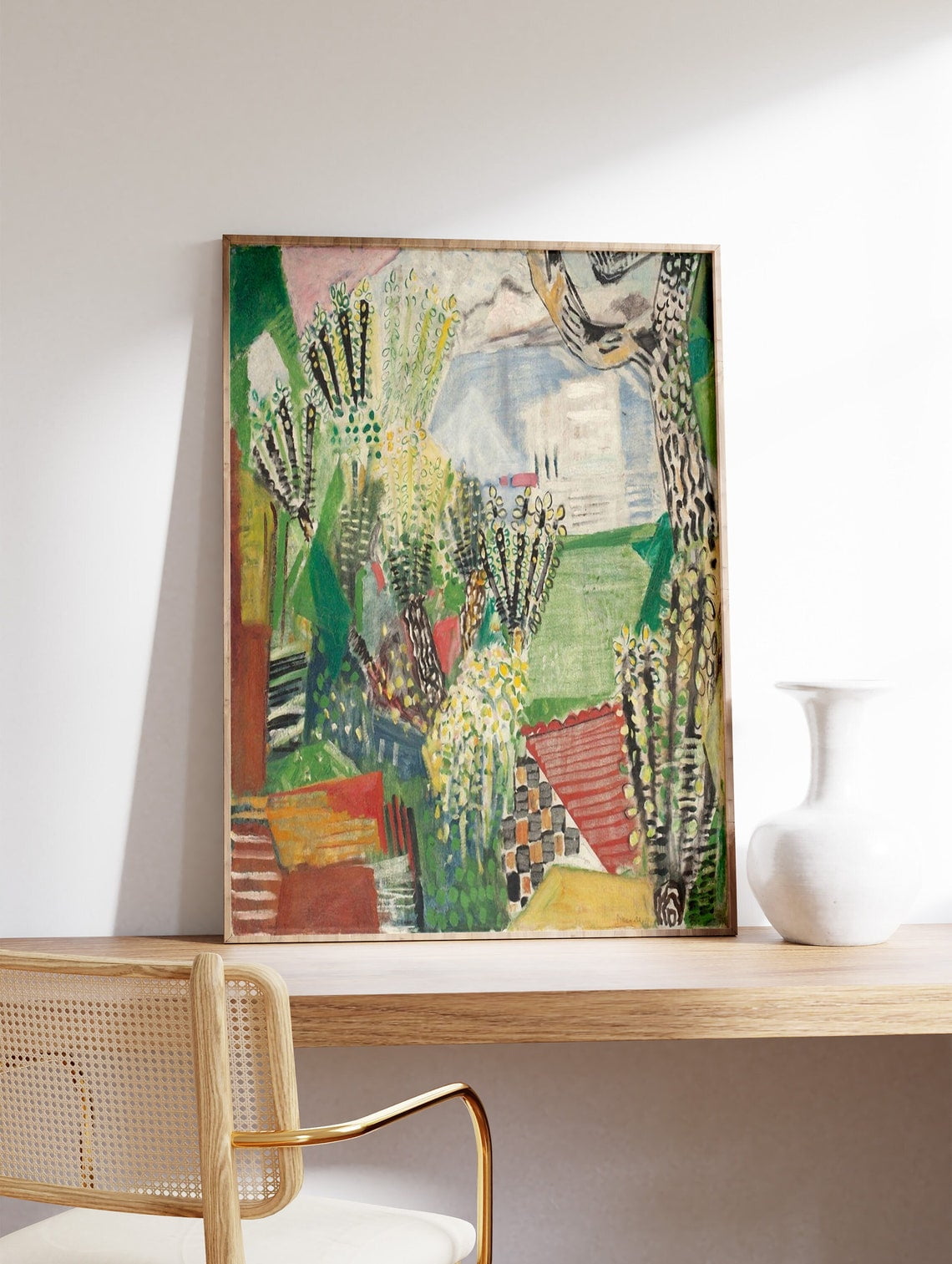 Oskar Moll Poster, Hauser Und Obstbaume, Fauvist Print, Expressionist ...