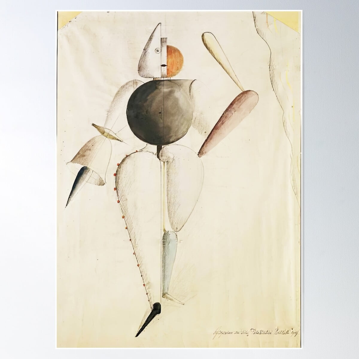 Oskar Schlemmer Preliminary Sketch For The Triadic Ballet Poster Wall ...