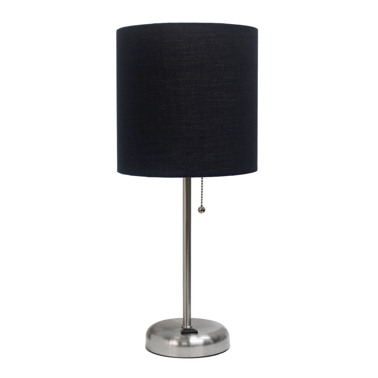 Oslo 19.5" Contemporary Bedside Power Outlet Base Standard Metal Table ...