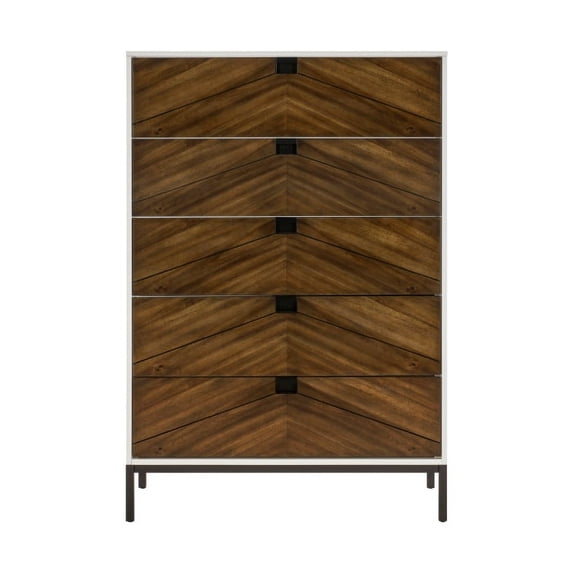 Oslo Collection Chest with Walnut Finish and V-Match Pattern - Walmart.com
