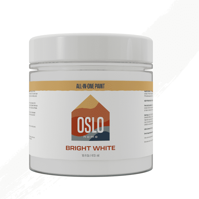 Oslo Home All In One Paint, Bright White, Pint (16oz), ‎Satin, no ...