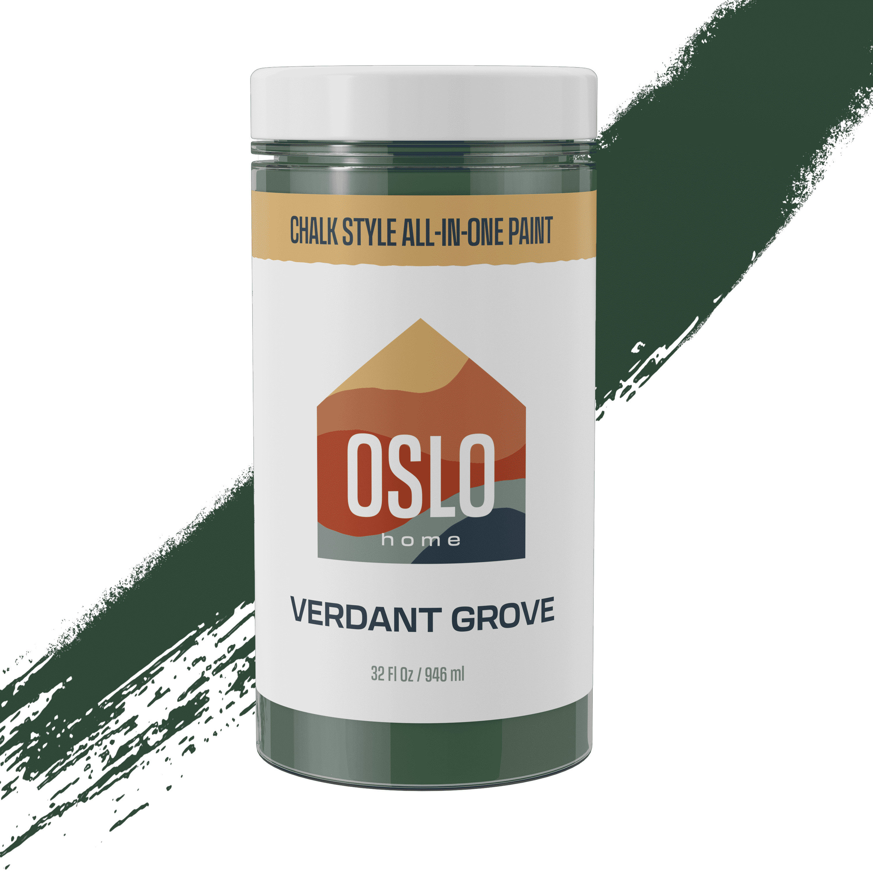 Oslo Home Chalk Style All In One Paint, Green (Verdant Grove), Quart ...