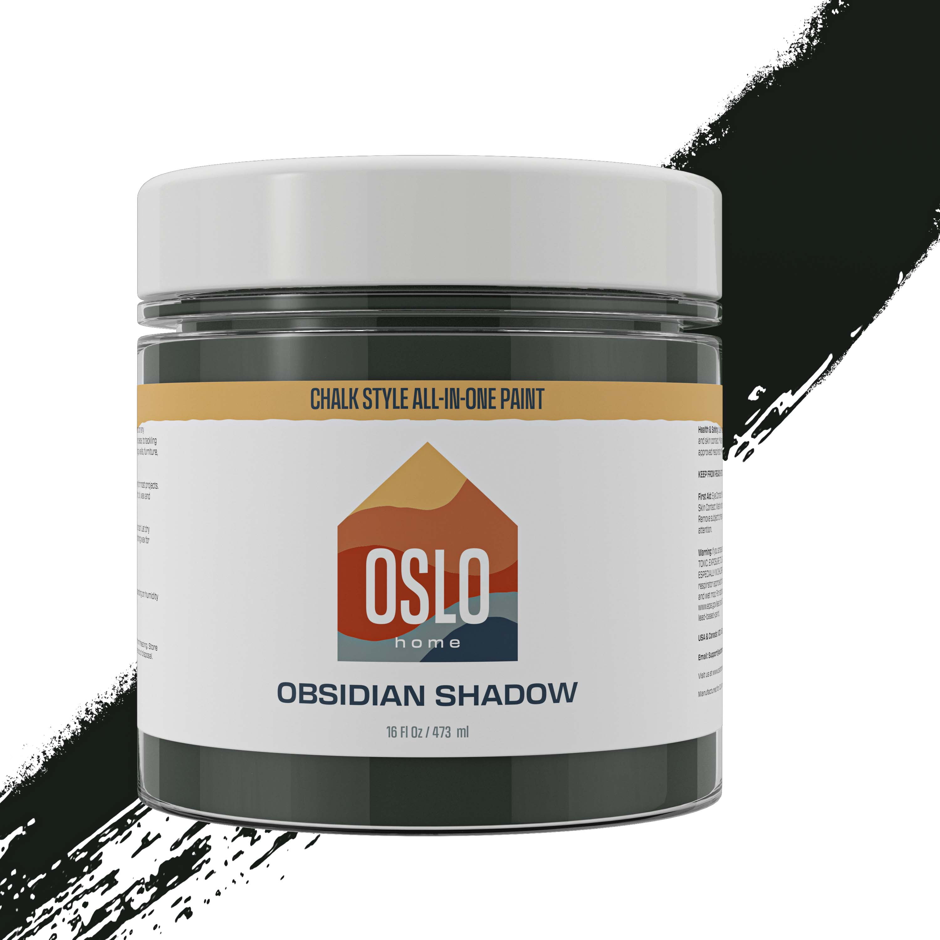 Oslo Home Chalk Style All In One Paint, Obsidian Shadow, Pint (16oz ...