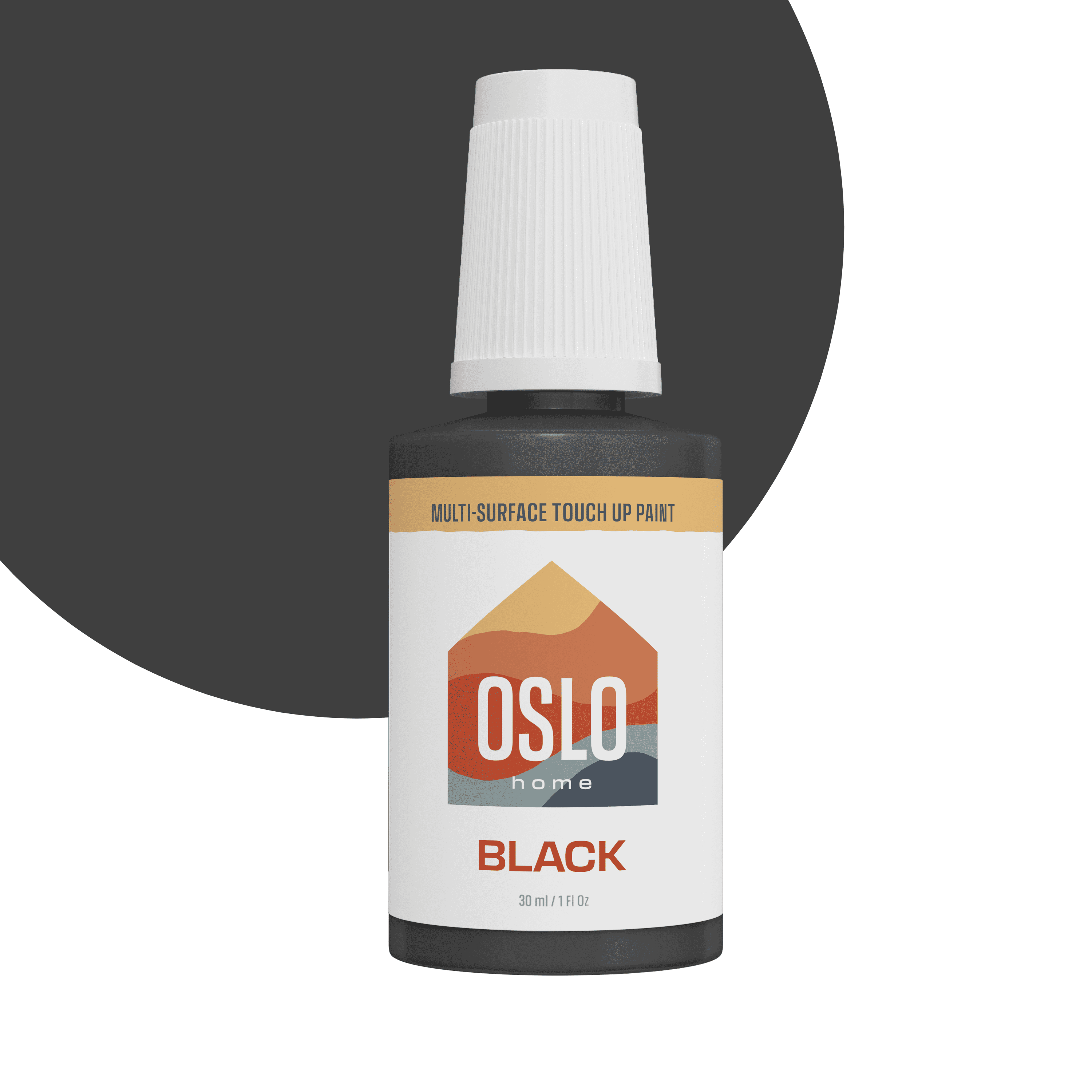 Oslo Home Touch Up Paint, Black, 1oz, Matte, w/brush in bottle, Quick ...