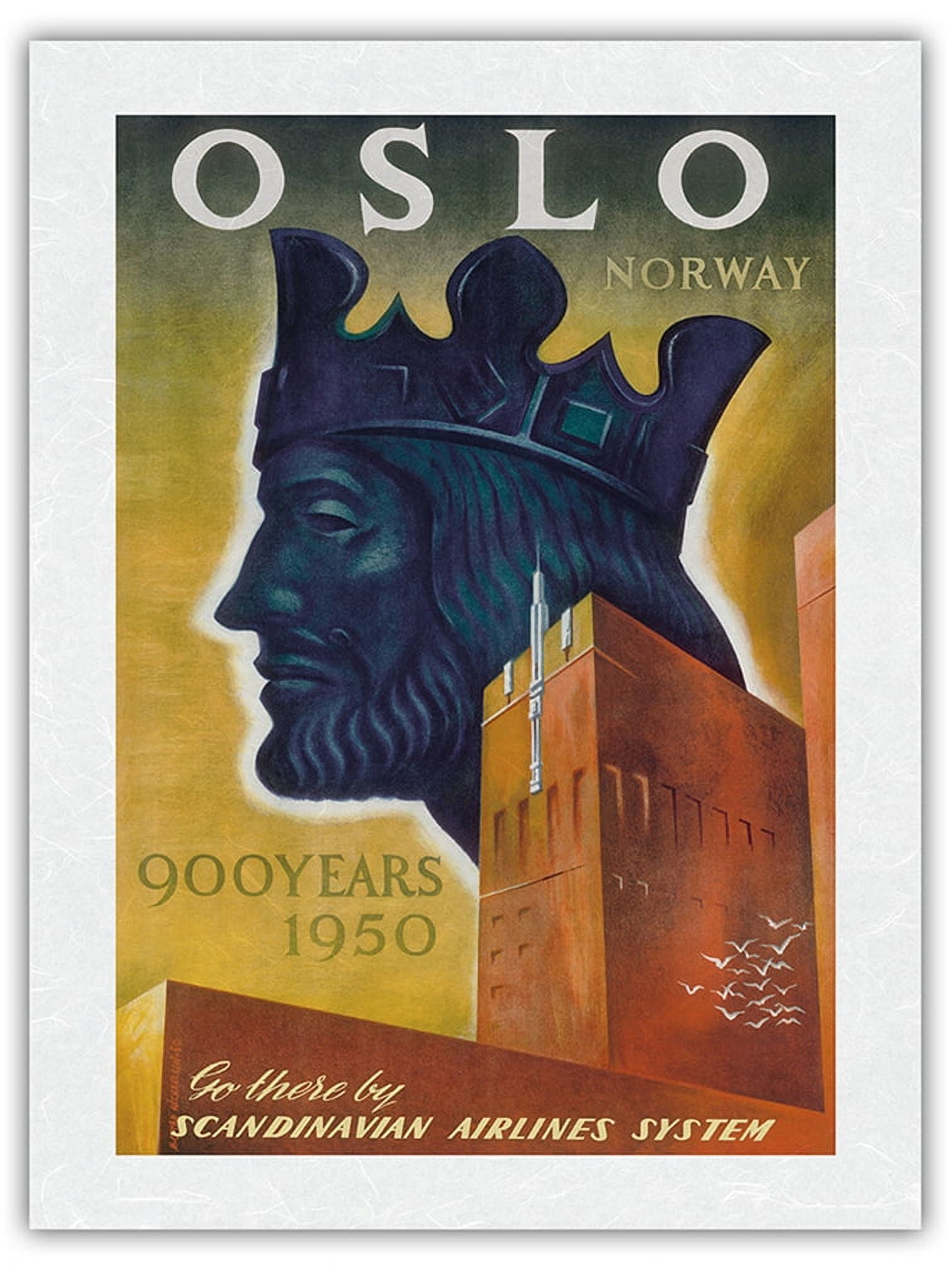 Oslo Norway - 900 Years 1950 - Harald III King of Norway - SAS ...