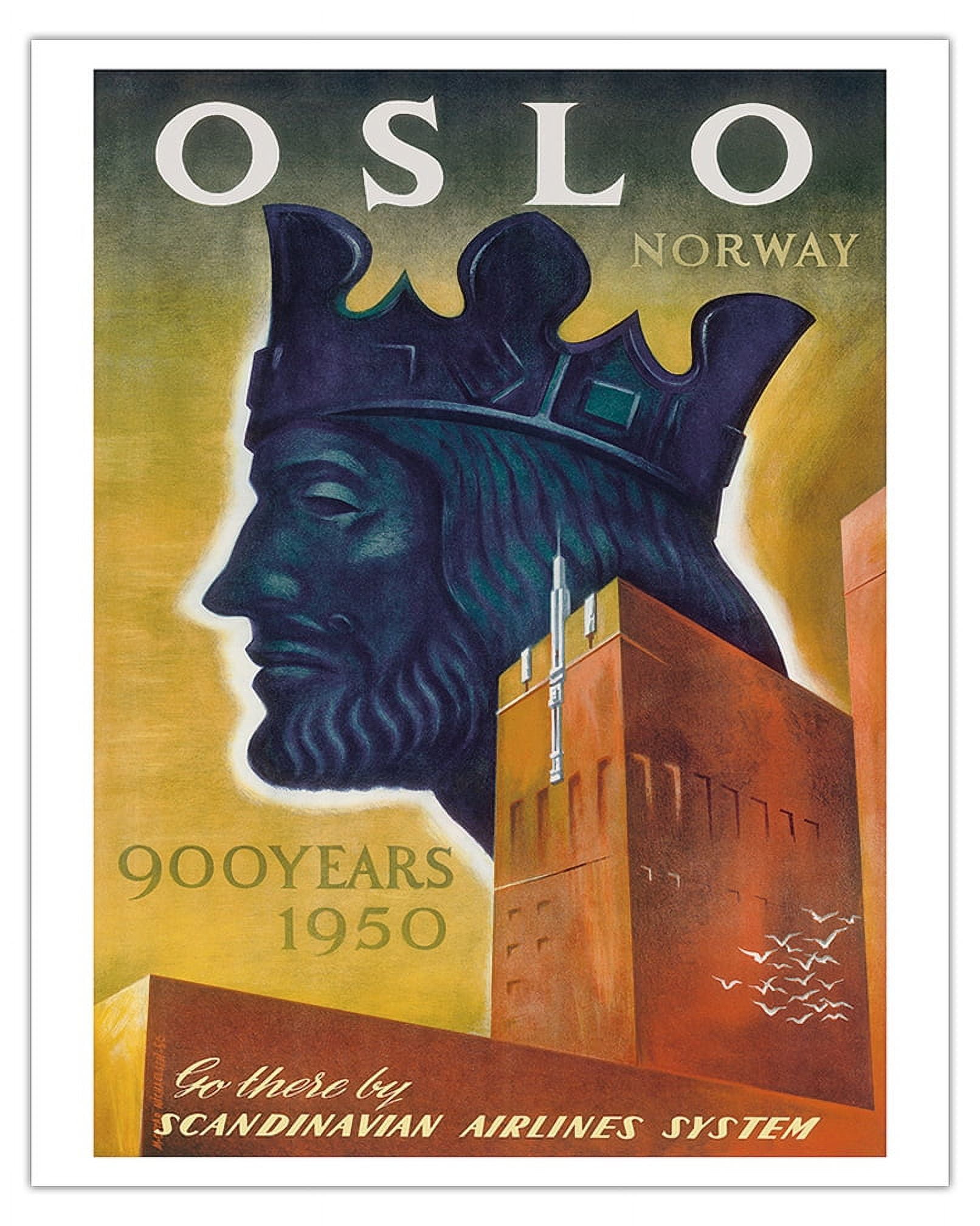Oslo Norway - 900 Years 1950 - Harald III King of Norway - SAS ...