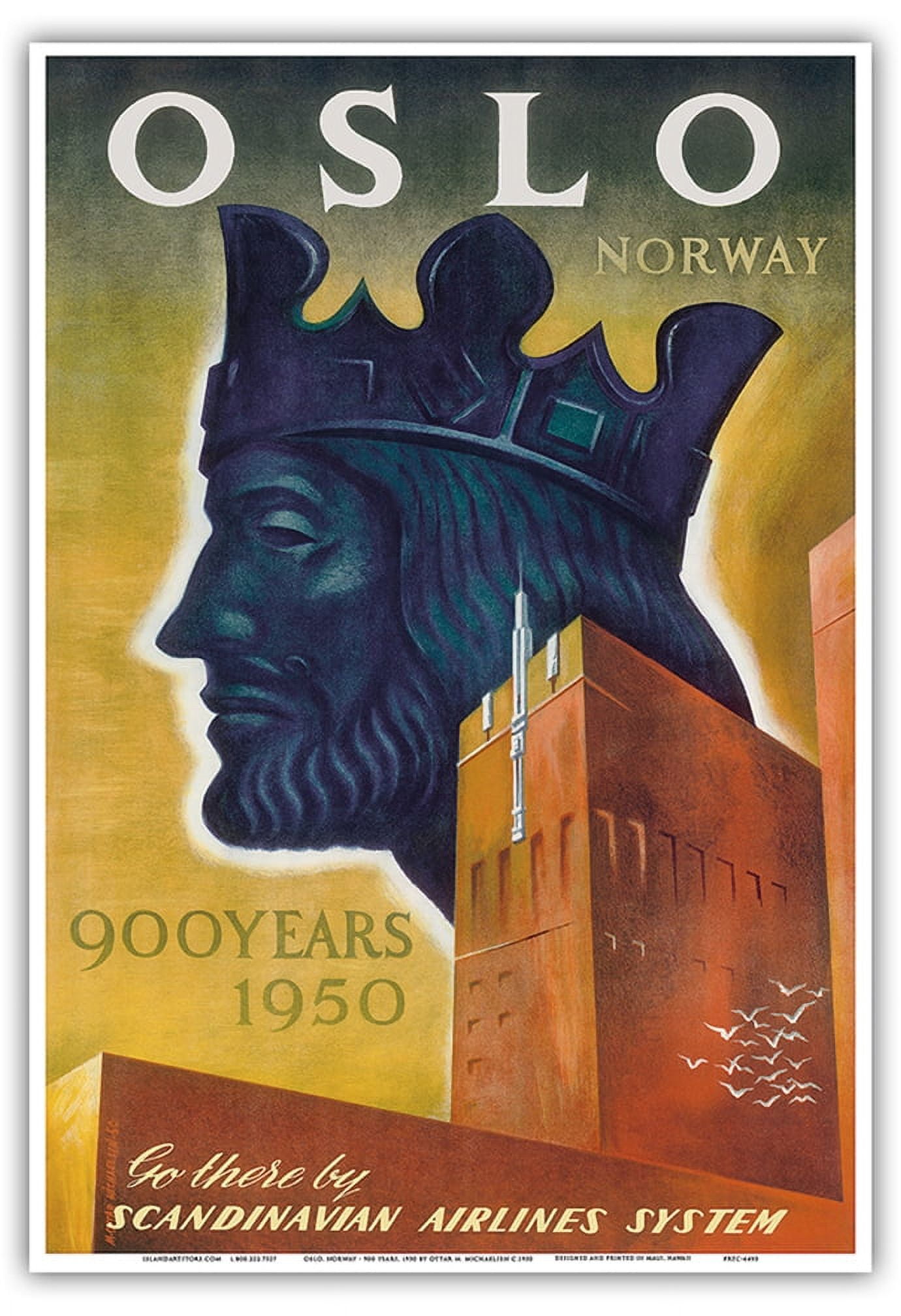 Oslo Norway - 900 Years 1950 - Harald III King of Norway - SAS ...