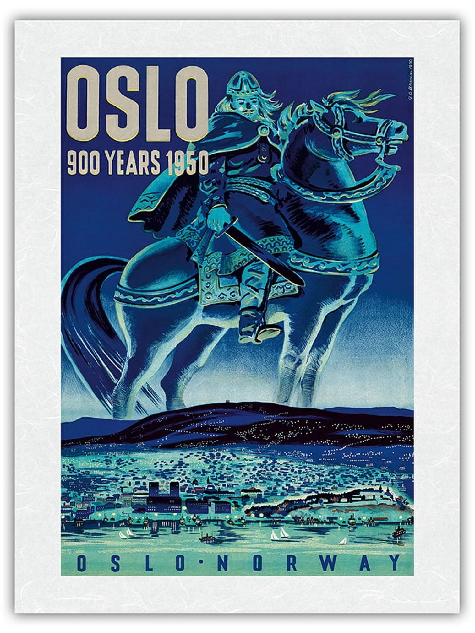 Oslo Norway - 900 Years 1950 - Viking on Icelandic Horse - Vintage ...