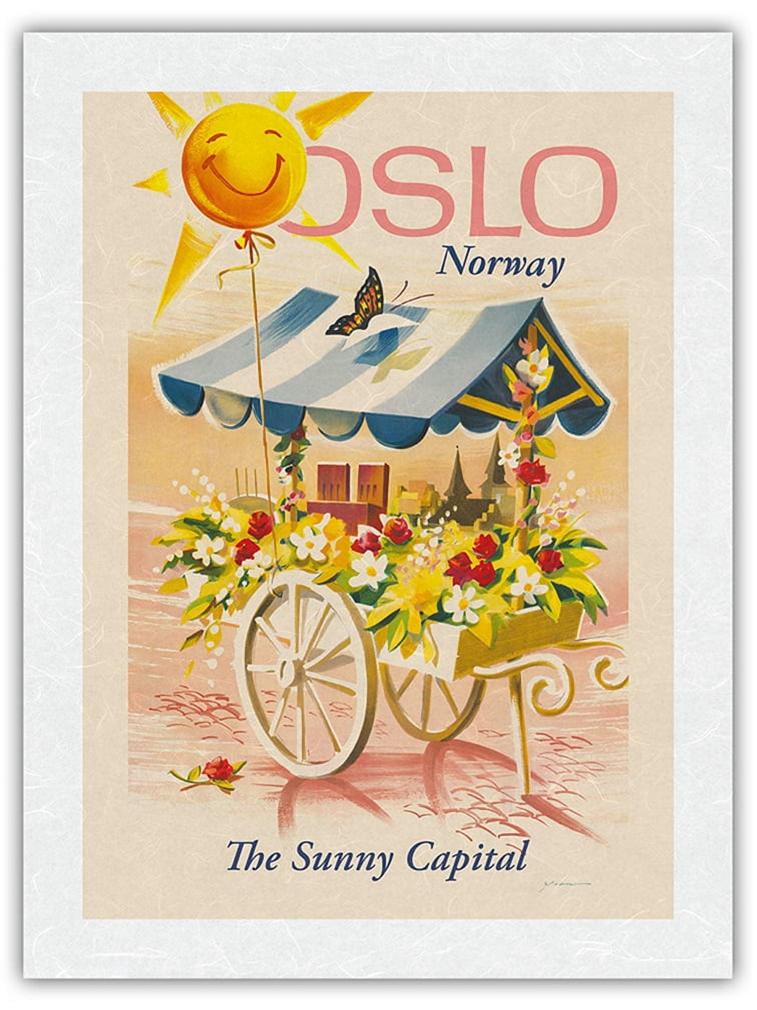 Oslo Norway - The Sunny Capital - Vintage Travel Poster by Knut Yran c ...