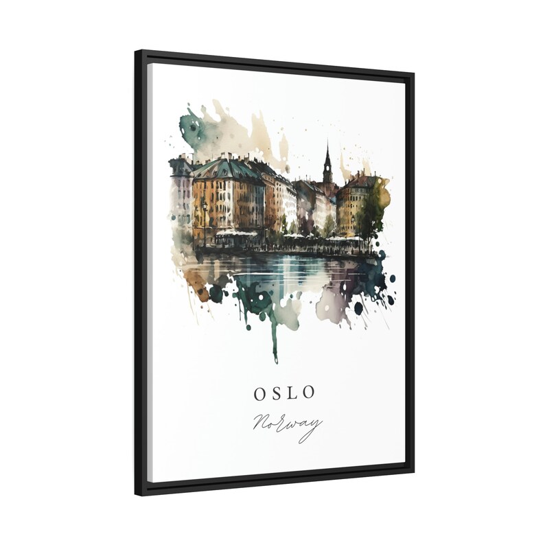 Oslo Norway Watercolor Print, Oslo Wall Art, Norway Travel Poster ...