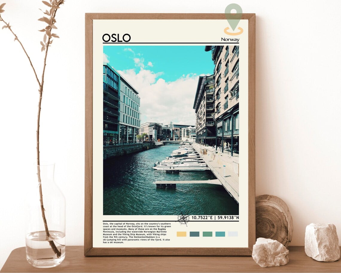 Oslo Print, Vintage Poster, Oslo Art, Oslo Poster, Oslo Photo, Oslo ...