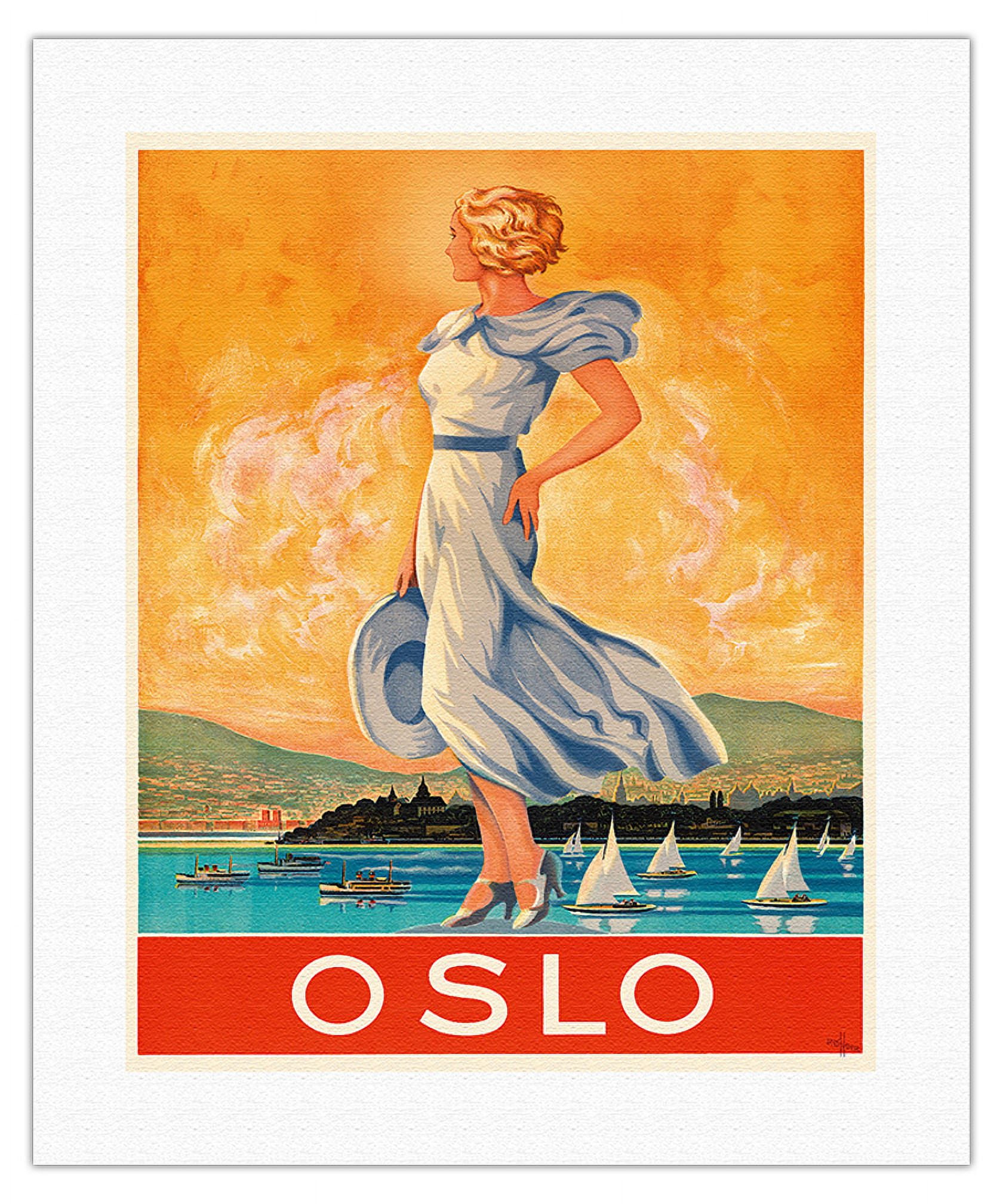 Oslo - The Capital of Norway - Vintage Travel Poster by Rohder c.1930s ...