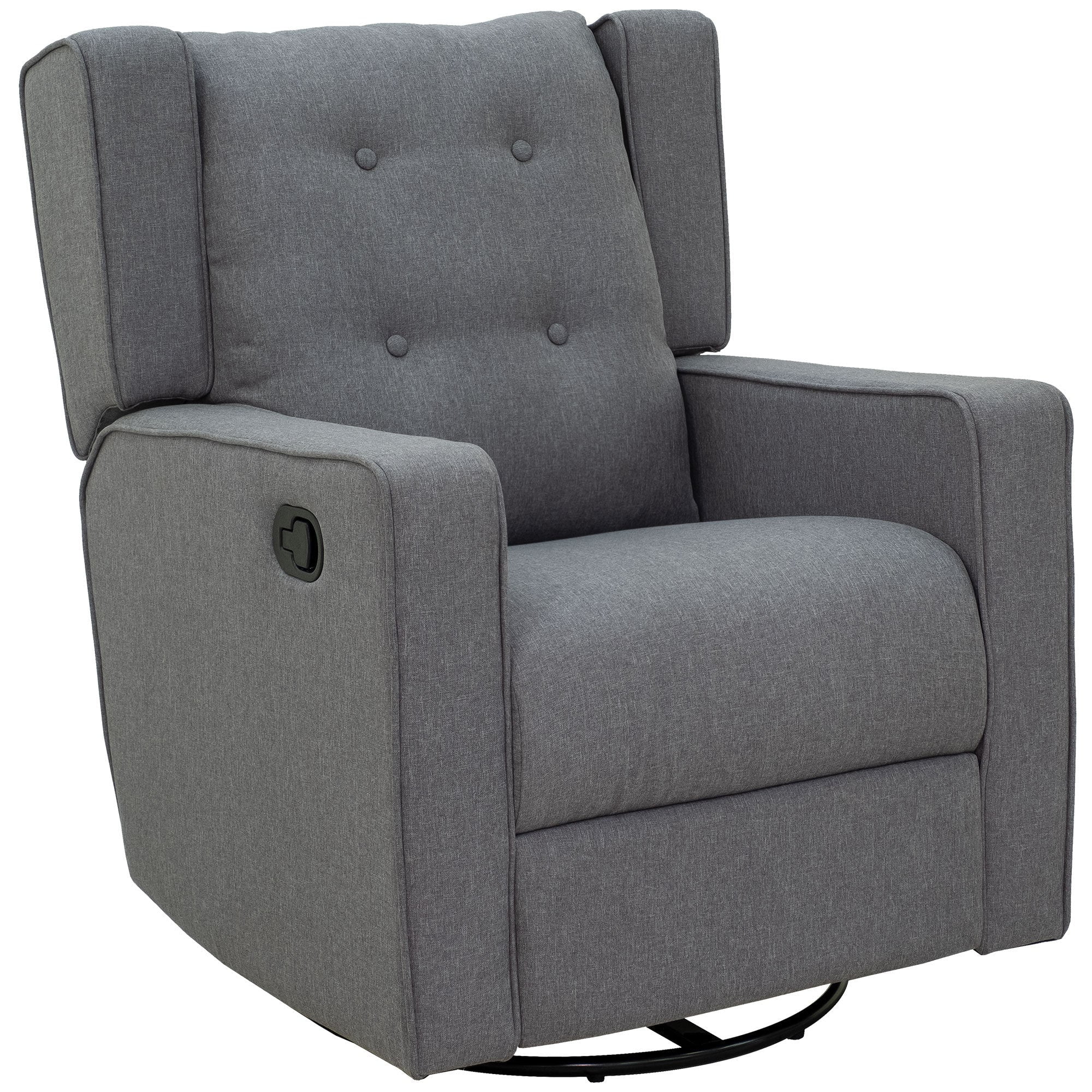 Osman Wingback Swivel Recliner Chair - Gray - Walmart.com