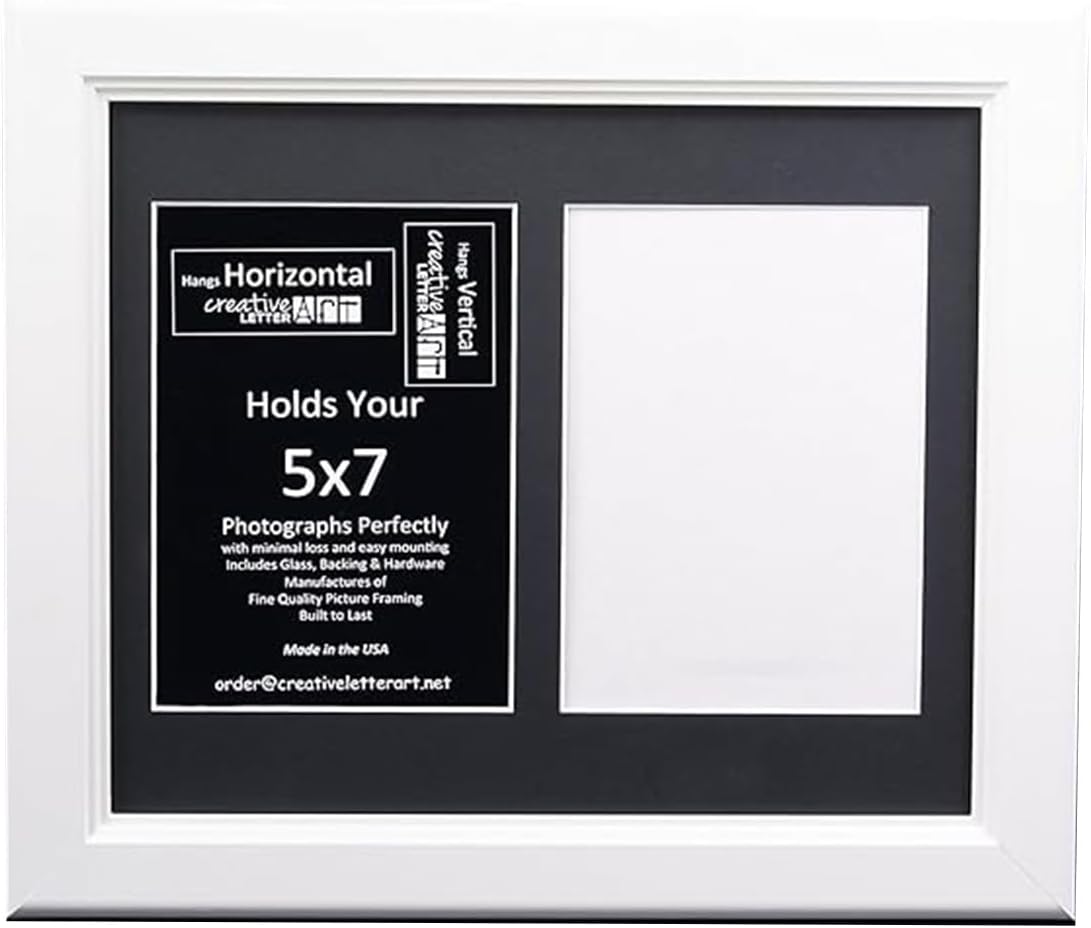 Osmanthus 2 Opening Glass Face White Picture Frame to hold 5 by 7 inch ...