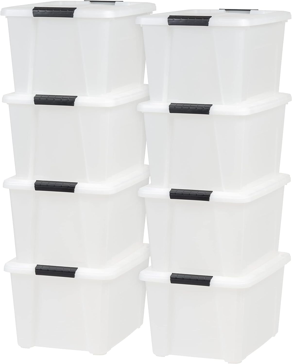 Osmanthus 33 Qt Stackable Plastic Storage Bins with Lids, 8 Pack - BPA ...