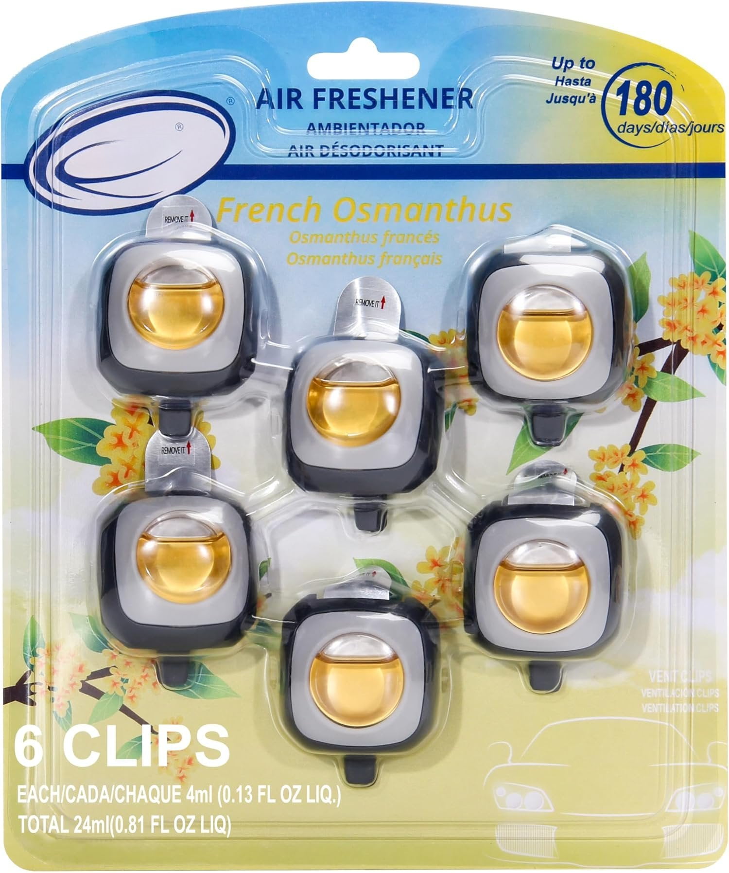 Osmanthus Scent Freshener Clip, 6 Vent Clips, 4ml Each, Long Lasting ...