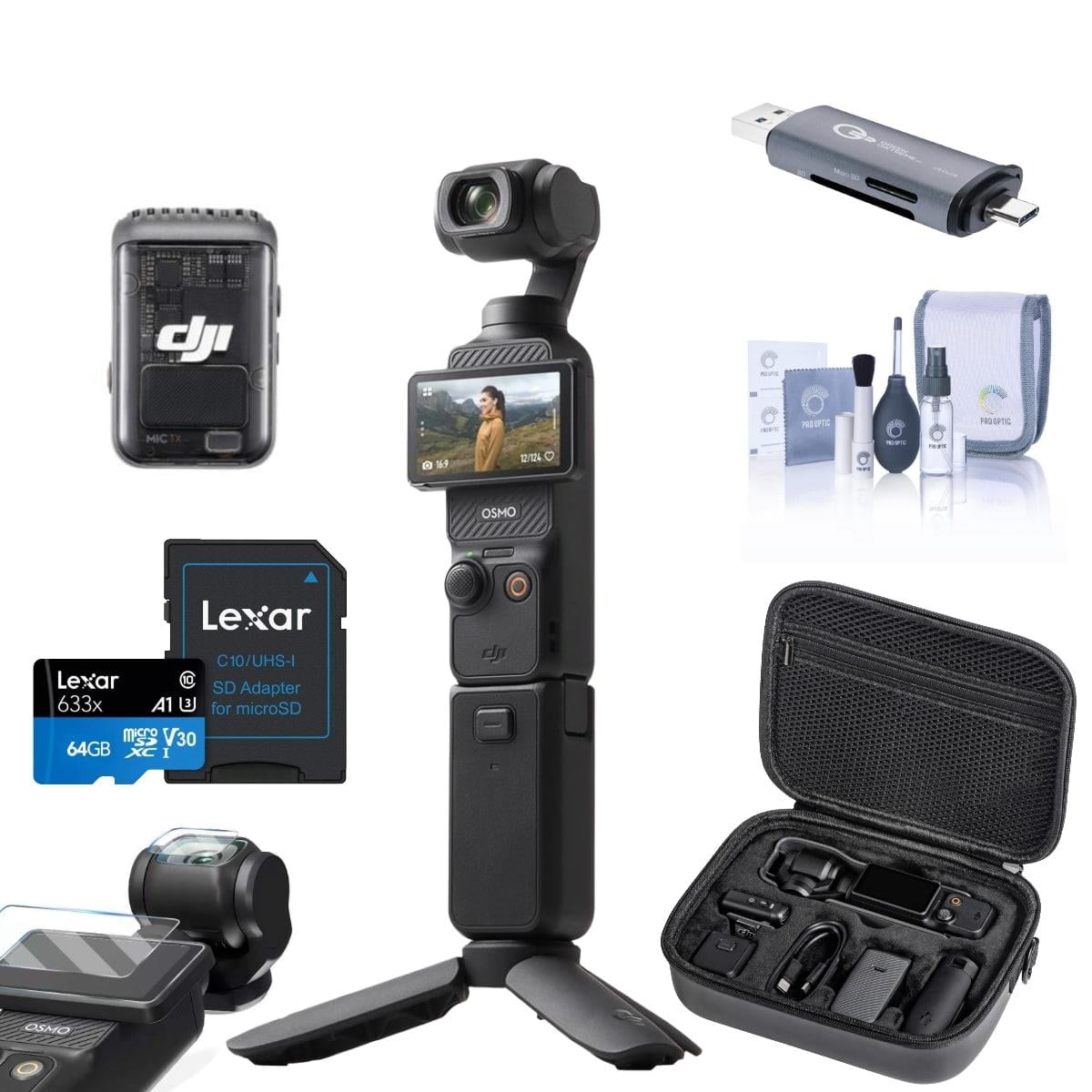 Osmo Pocket 3 Gimbal Camera Creator Combo, Bundle with 64GB Memory Card ...