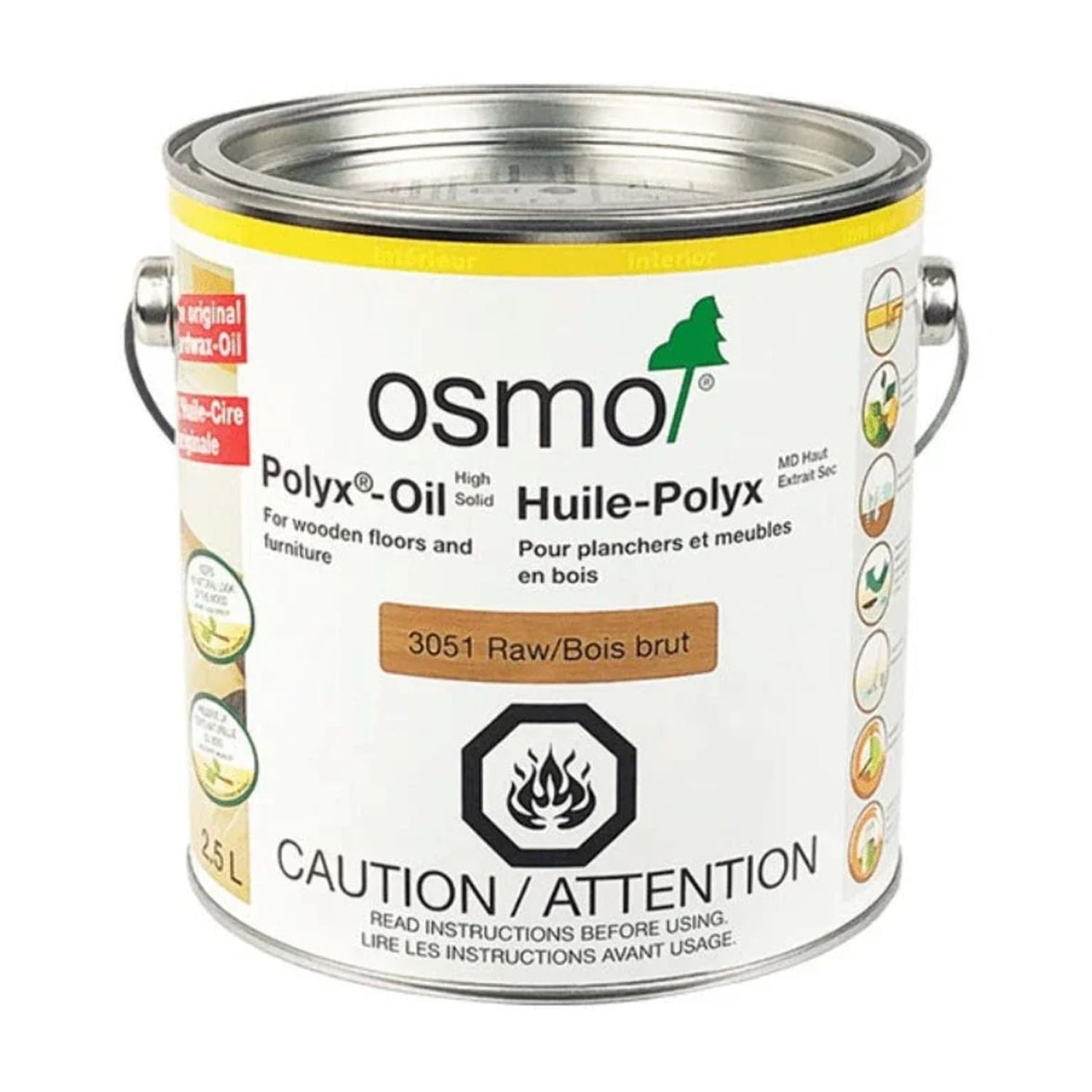 Osmo Polyx-Oil 3051 Raw, Natural Vegetable Oil-Based Finish for Light ...