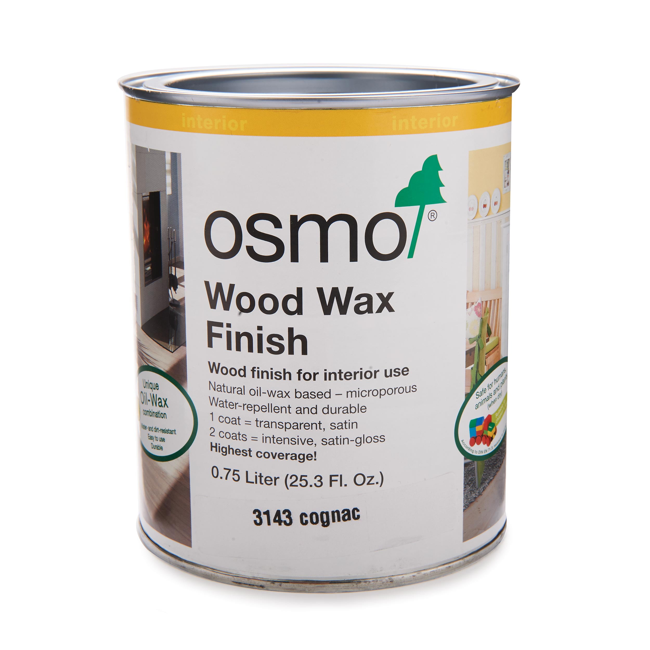 Osmo Wood Wax Finish - Cognac - 3143 Solvent Based - .75 Liter ...