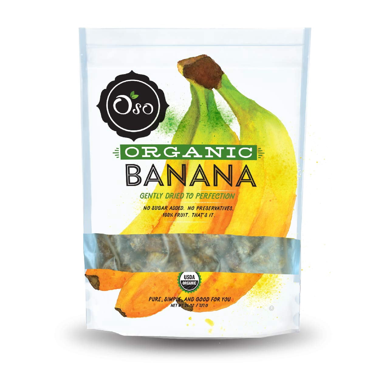 Oso Snacks Organic Dried SAF21 Banana Bites - Dark and Sweet - No Added ...