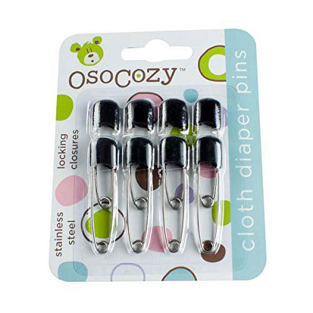 OsoCozy Diaper Pins - {Black} - Sturdy, Stainless Steel Diaper Pins ...