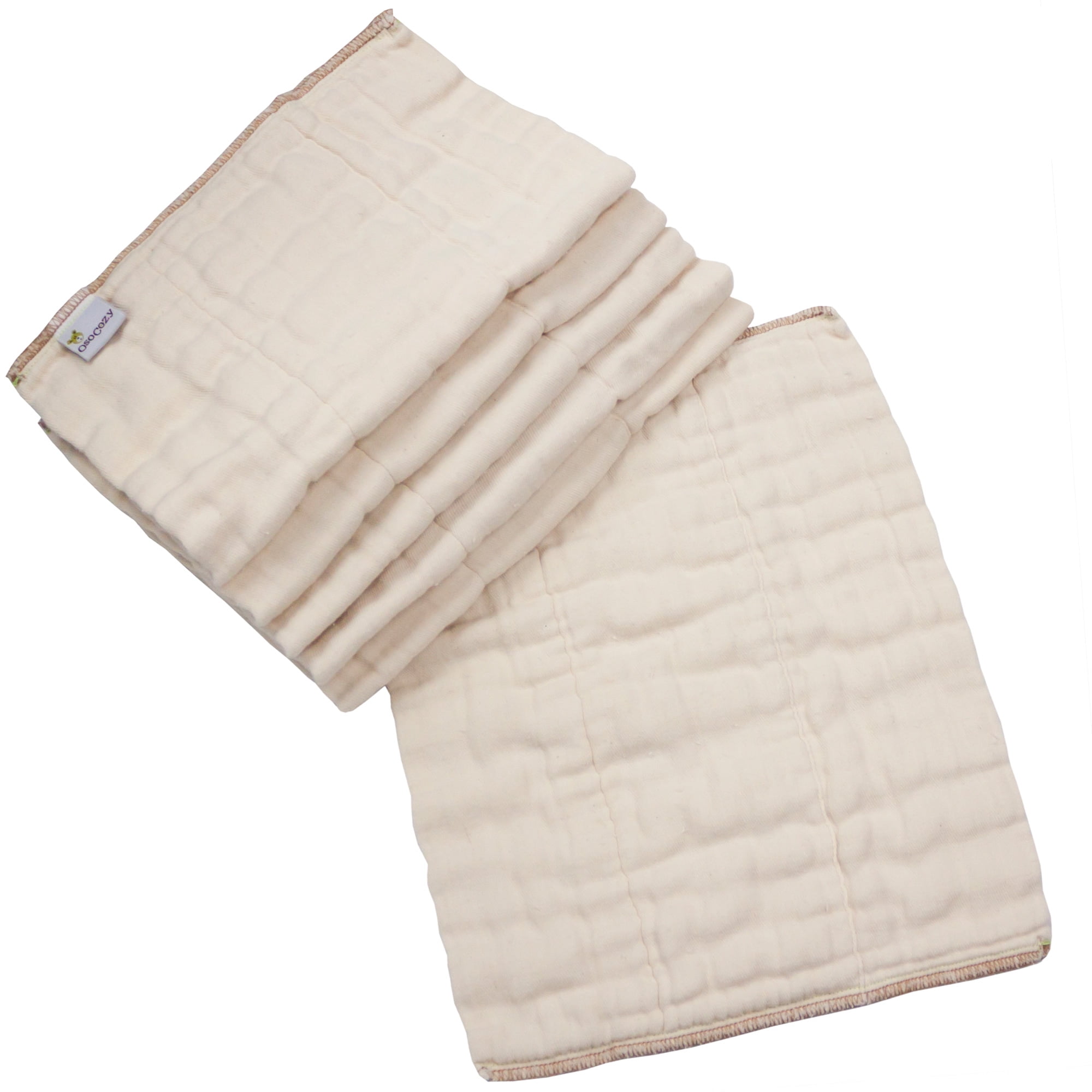OsoCozy, Organic Cotton Prefold Cloth Diapers, Size 1, 6 Pack - Walmart.com