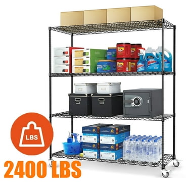 60"x24"x72" HEAVY DUTY Black 5-Tier Wire Shelving NSF 3000 LBS MAX ...