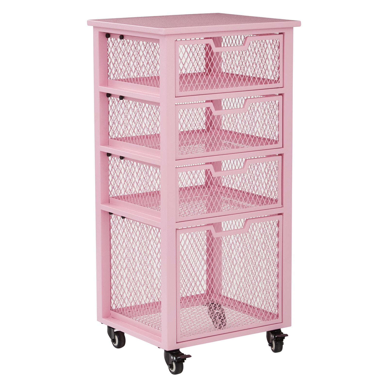 Osp Designs 4 Drawer Metal Filing Cart, Pink - Walmart.com