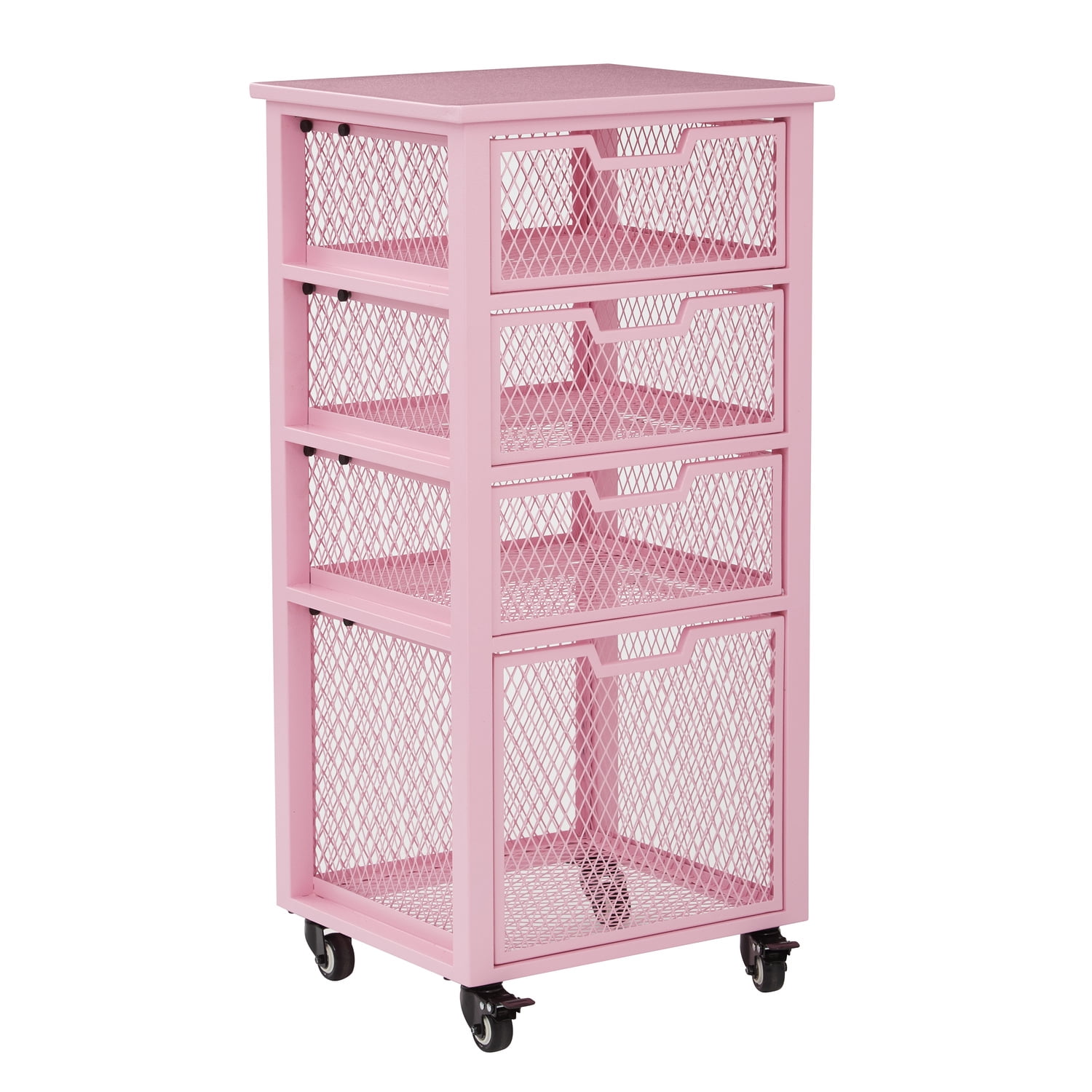 Osp Designs 4 Drawer Metal Filing Cart, Pink - Walmart.com