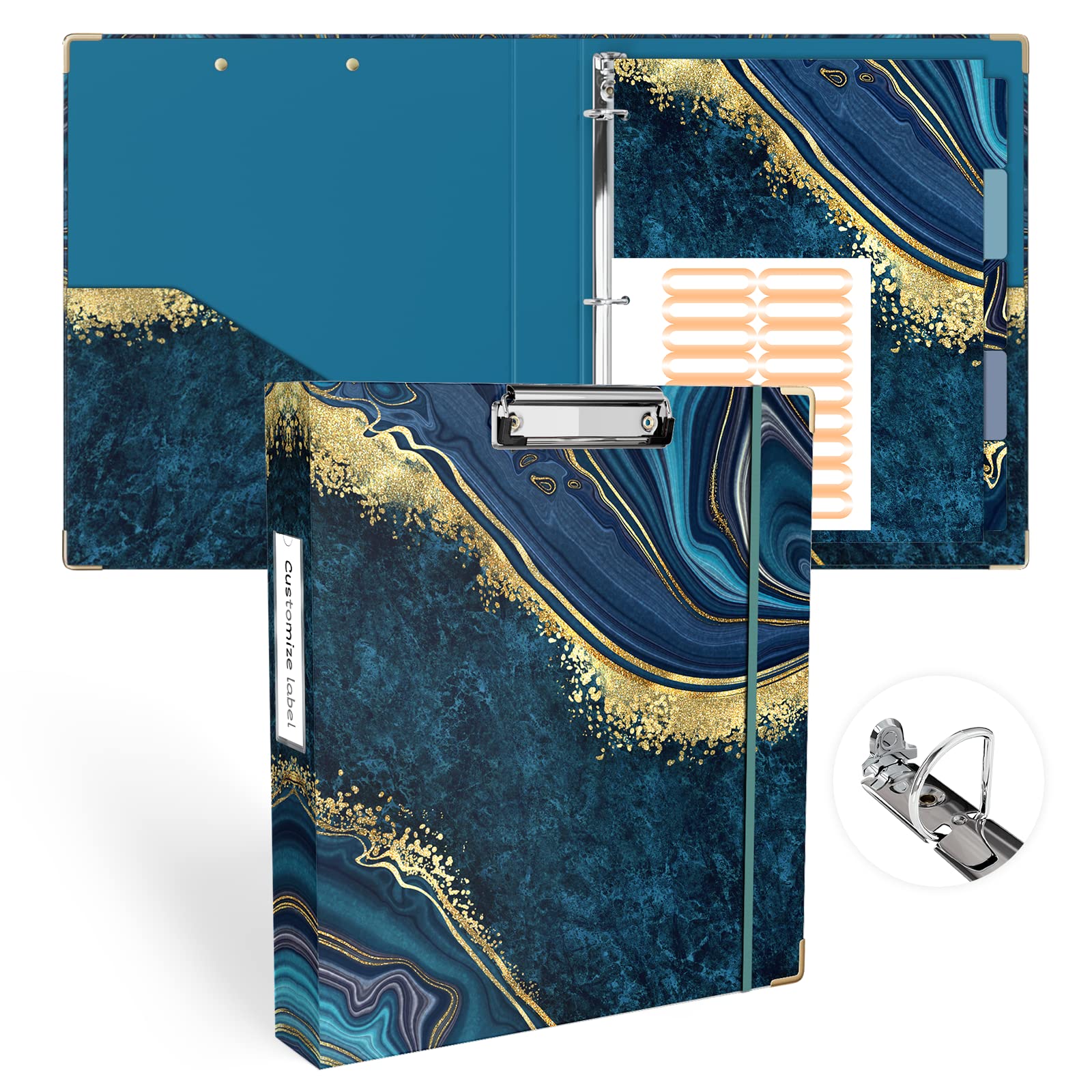 Ospelelf Binder with Clipboard 1 Inch, D Ring Binder for Letter Size ...