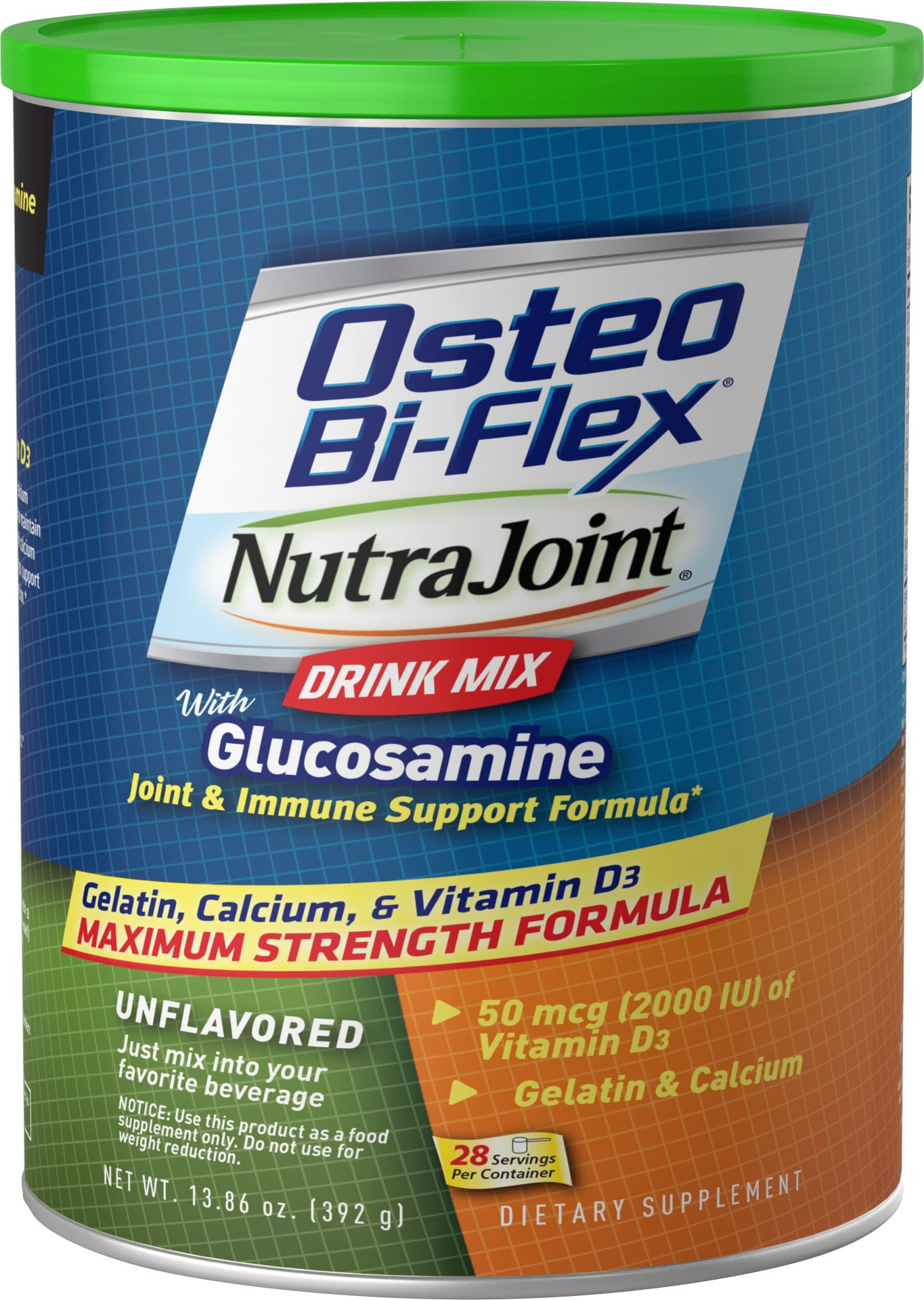 Osteo Bi-Flex NutraJoint Drink Mix Powder, Unflavored, 13.86 Oz ...