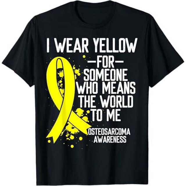 Osteosarcoma Awareness Wear Yellow Ribbon Bone Cancer T-Shirt - Walmart.com