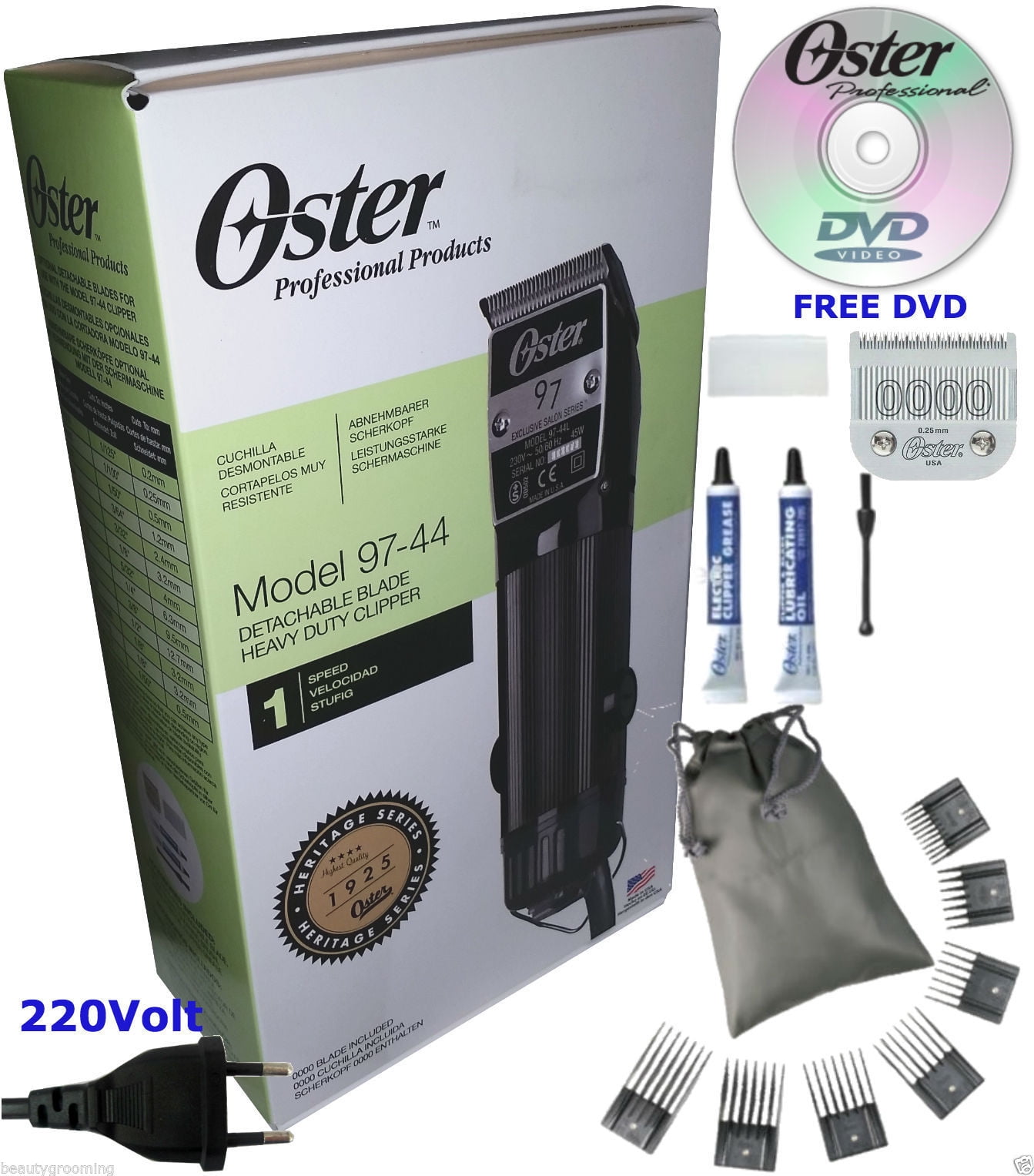 Oster 97 Classic 220v ex2s Professional Hair Clipper 76097-440 PLUS 7 ...
