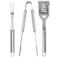 Oster Baldwin 3 Piece Stainless Steel Barbecue Tool Set in Silver ...