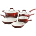 Oster Corbett 8-Piece Non-Stick Aluminum Cookware Set, Red - Walmart.com