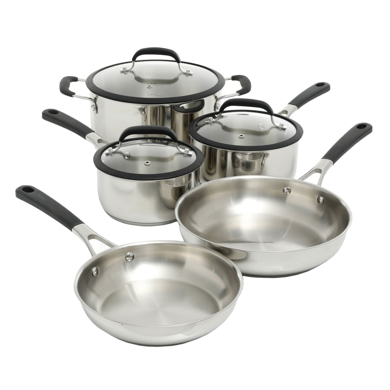 Oster Cuisine Belton 8-Piece Stainless Steel Cookware Set - Walmart.com