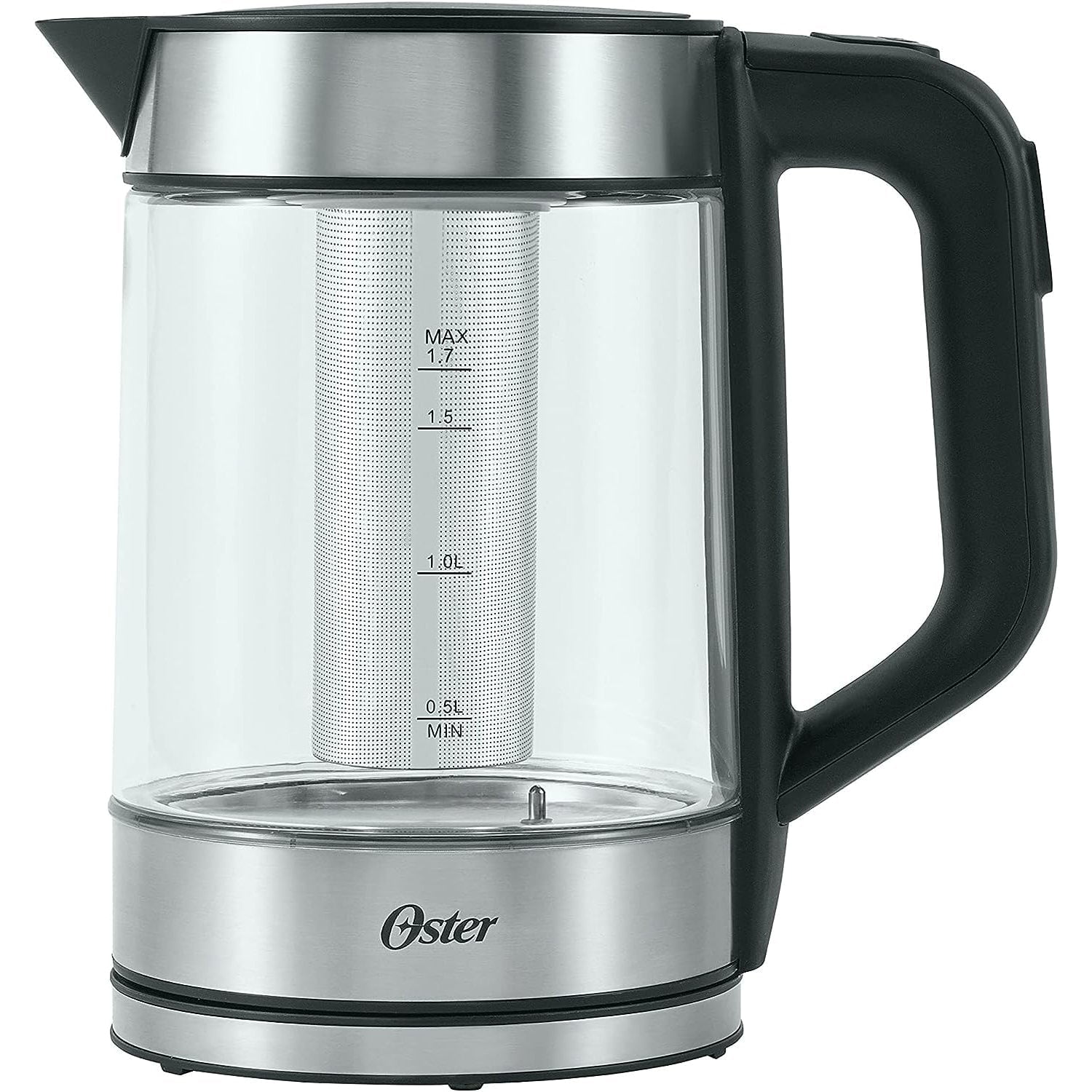 Oster - Glass Kettle with Tea Infuser, 1.7 Litre Capacity, 5 Temperature Settings, Stainless ...