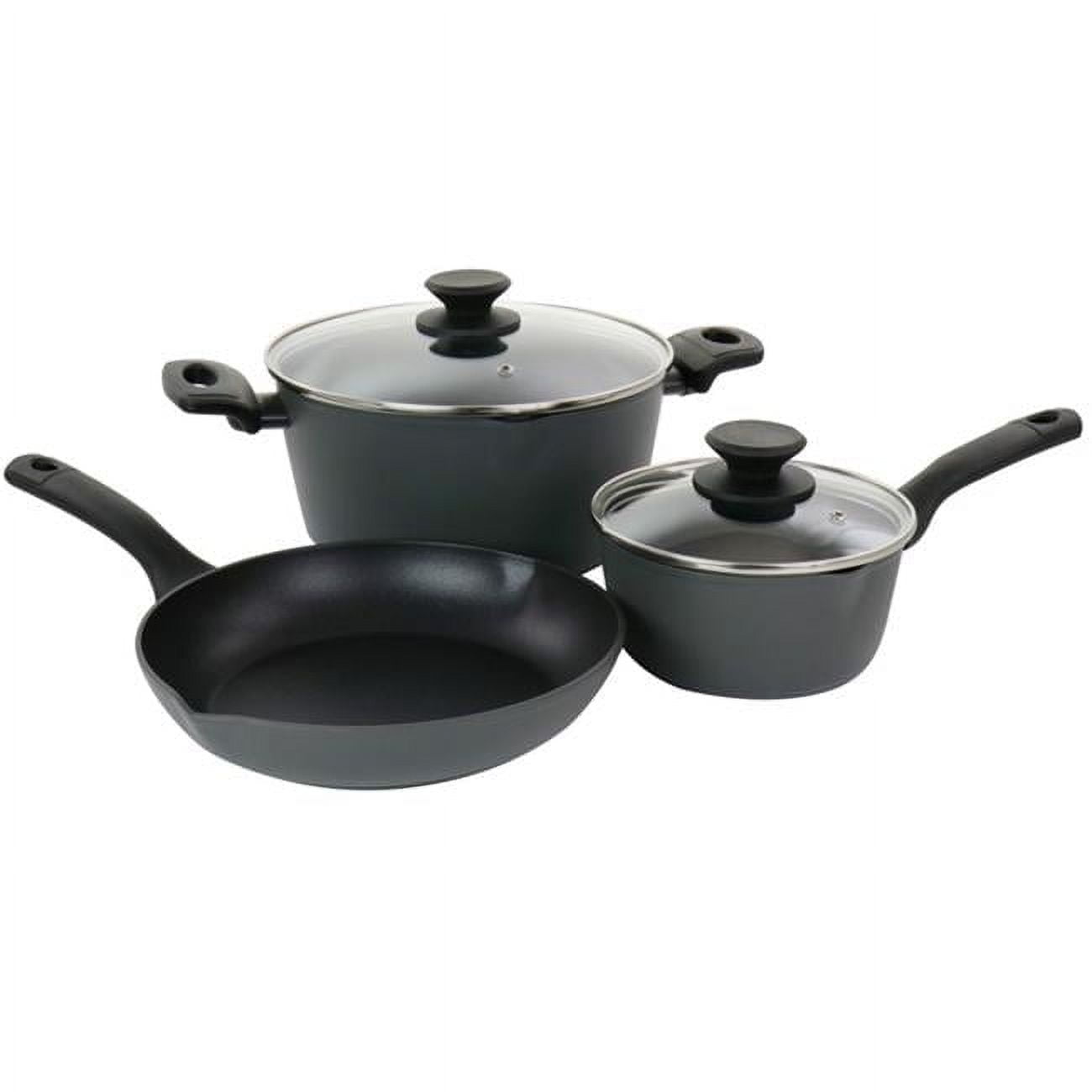 Oster Kingsway Aluminum Nonstick Cookware Set - Black - 5 Piece ...