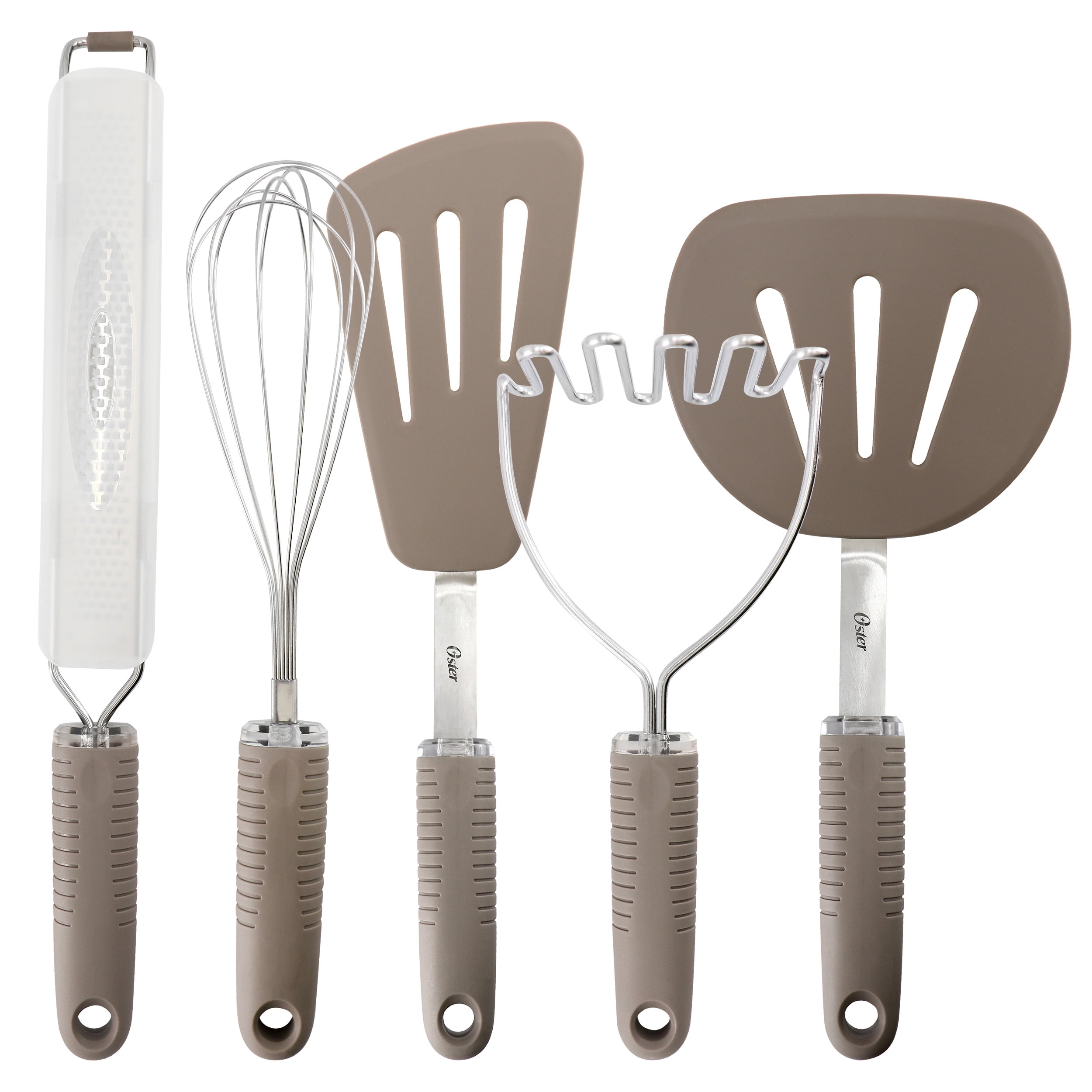 Oster Newcrest 5 Piece Prep and Cook Kitchen Tool Set in Taupe ...