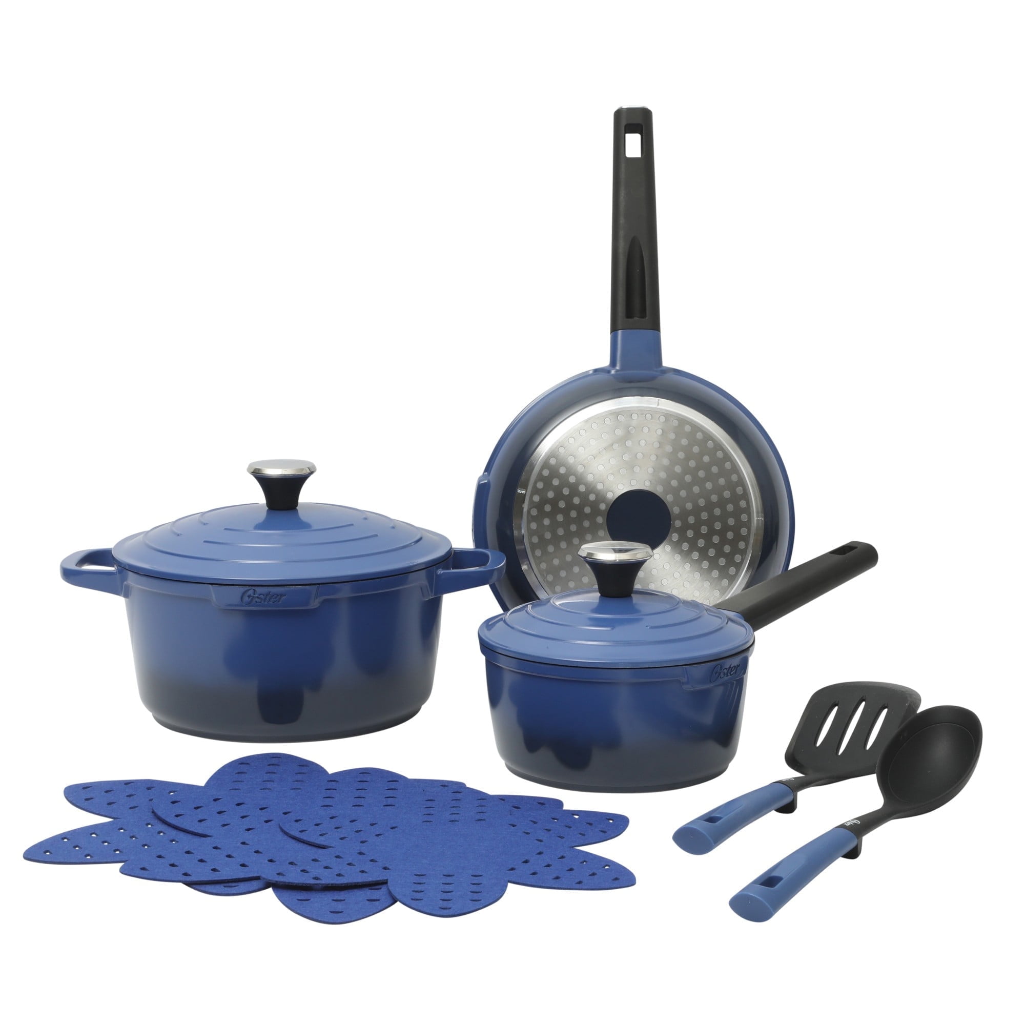 Oster Platinum Amberton 10 Piece Cast Aluminum Pots and Pans PFA Free ...